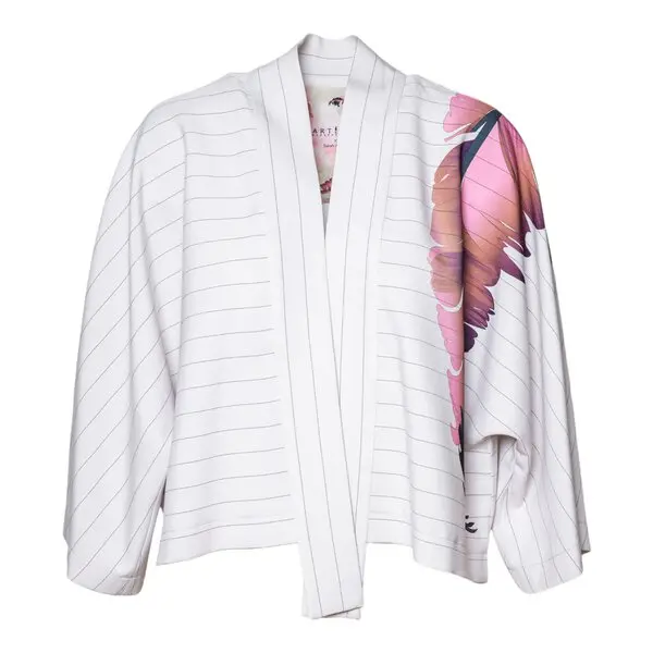 ARTISTA Neutrals Touch Line Cropped Kimono - White