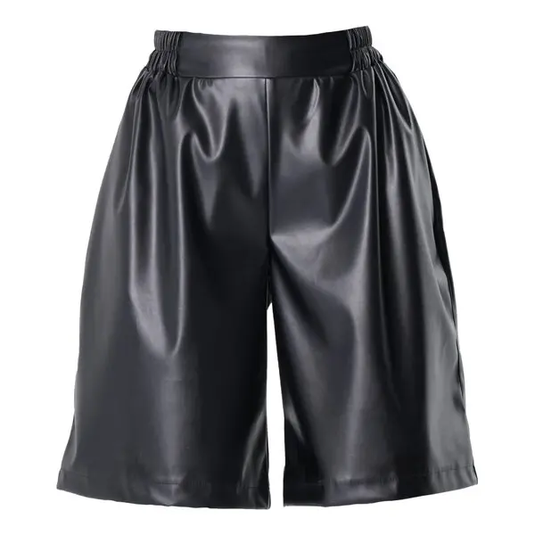 METAMORPHOZA Vegan Leather Bermuda Shorts - Black