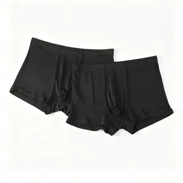 SOFT STROKES SILK Set Of Two Knitted Silk Trunks - Black