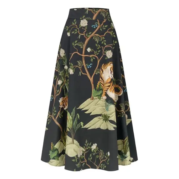 MARIANNA DÉRI Tiger Print Maxi Skirt - Black