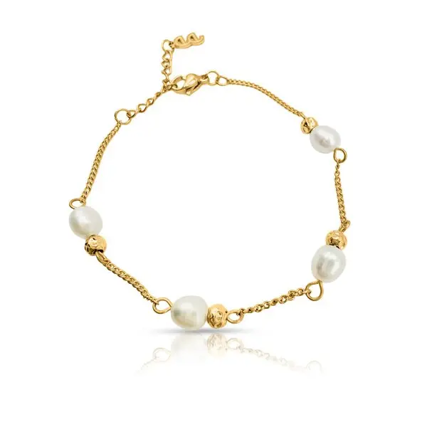 EVER JEWELLERY Off Court Pearl Bracelet - Gold