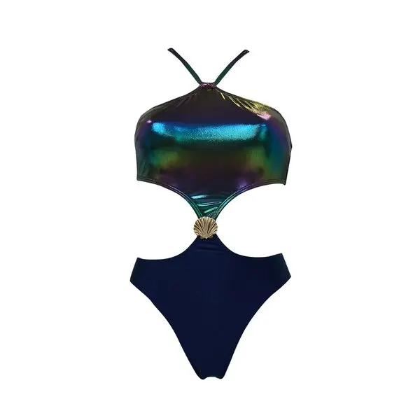 AULALA PARIS The Siren's Secret Shiny Trikini With Removable Shell Mystical - Black