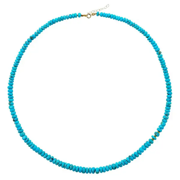 BOMBYX HOUSE Birthstone December Turquoise Gold Bead Necklace - Blue