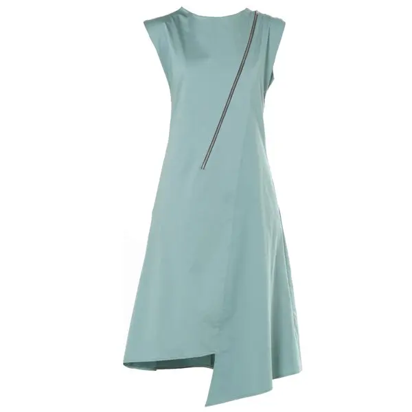 METAMORPHOZA Midi Cotton Dress In Mint - Green