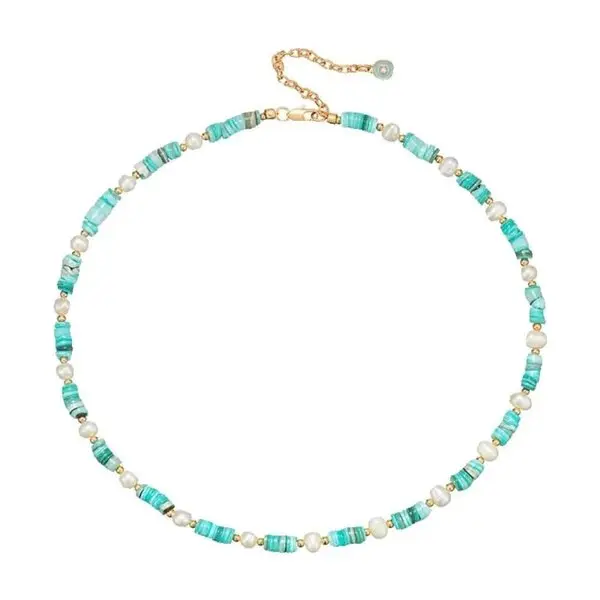ANGEL BAROCCO Freshwater Pearl Shell Beaded Choker Necklace - Green
