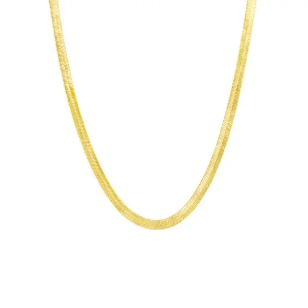 SPERO LONDON Large Herringbone Sterling Silver Flat Snake Chain - Gold