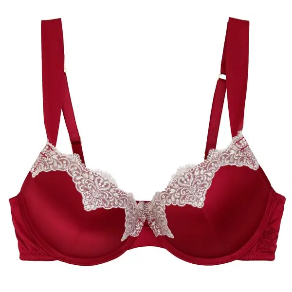 TALLULAH LOVE Opulent Lace Bra Berry - Red