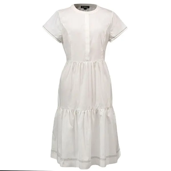 SMART AND JOY Fit-and-fare Cotton Shirt-dress - White