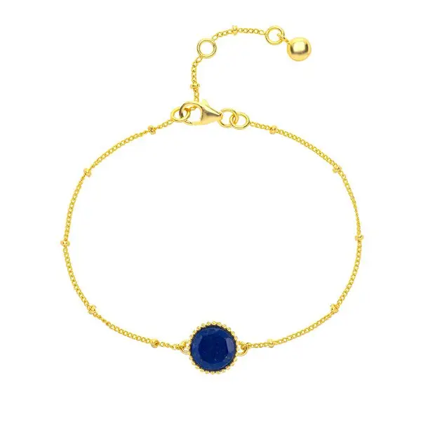 AUREE JEWELLERY Gold / Blue Barcelona September Birthstone Bracelet Lapis Lazuli - Gold/blue