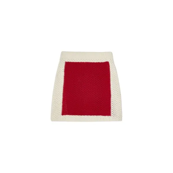 THISISU COLLECTION Nerina Colorblock Beachwear Knit Mini Skirt - Red