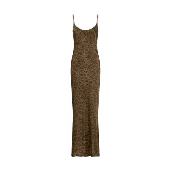 LILY ROU Marina Silk Midi Slip Dress - Black