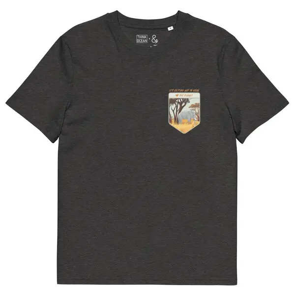 ANCHOR & CREW Heather Think Ocean Elephant Love The Planet Organic Cotton T-shirt - Black