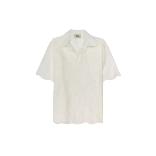 THISISU COLLECTION Isla Beachwear Lace Top - White