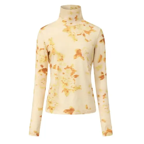 FRONT ROW SHOP Rosetta Floral Long Sleeve Turtleneck Top
