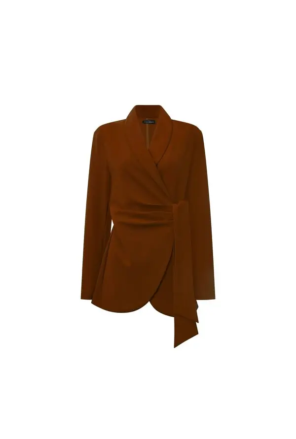 JAMES LAKELAND Rust Side Sash Blazer - Brown