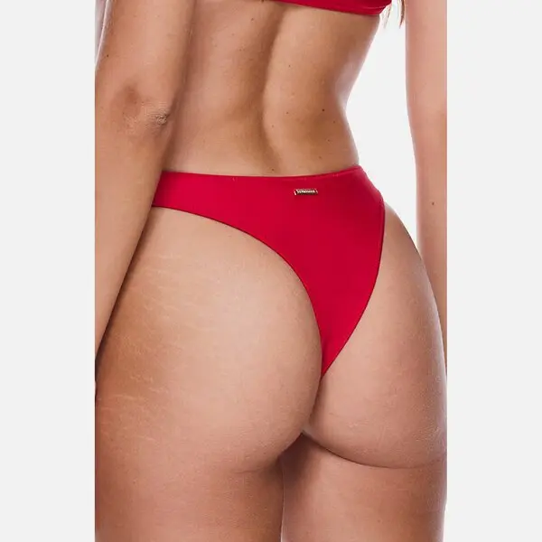 SUNKISSED Le Bas Cheeky Bikini Bottoms Cherry - Red