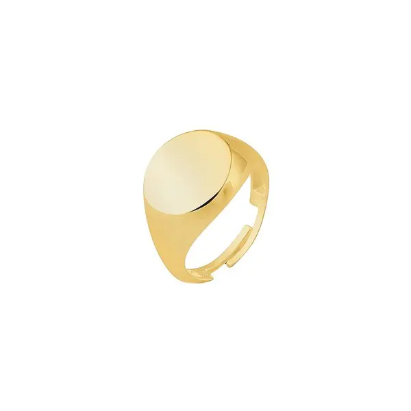 SPERO LONDON Signature Round Sterling Silver Signet Ring - Gold