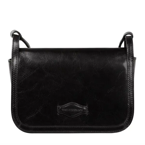 TIME RESISTANCE Leather Crossbody Bag Il Piacere - Black