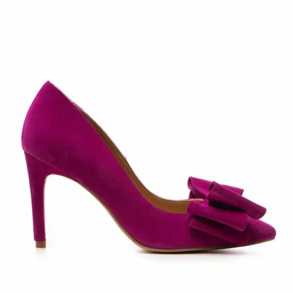 THE 5TH ELEMENT Magenta Suede Bow Pumps - Pink