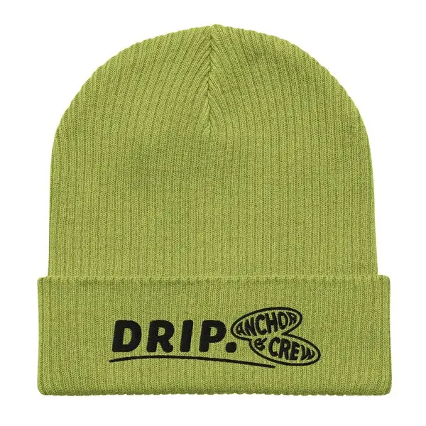 ANCHOR & CREW Leaf Drip Gen. Organic Cotton Embroidered Beanie - Green