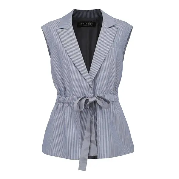 SMART AND JOY Waistcoat With Drawstring - Blue