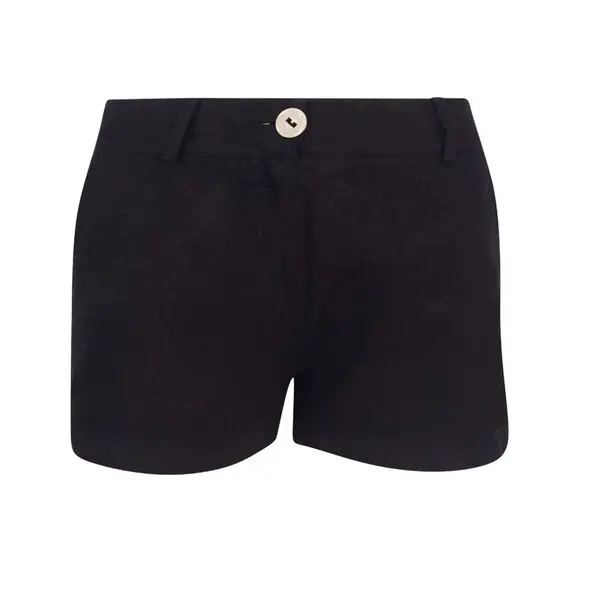 Haris Cotton Linen Shorts - Black