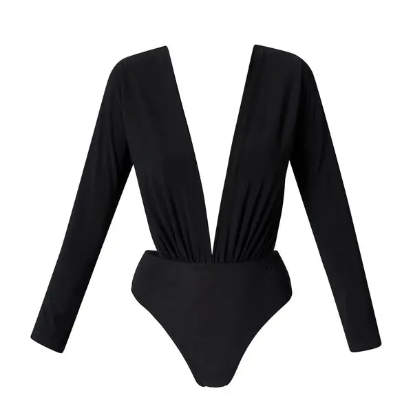 LIA ARAM Cut-out Detail Bodysuit - Black