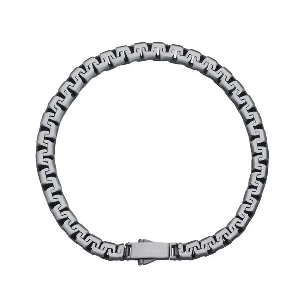 ALTAR™ ORNAMENTS CO. Torque Bracelet| Sterling Silver Vintage Brushed Box Link Altar - Grey
