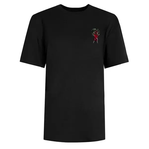 INGMARSON Beetroot Embroidered Organic Cotton T-shirt - Black