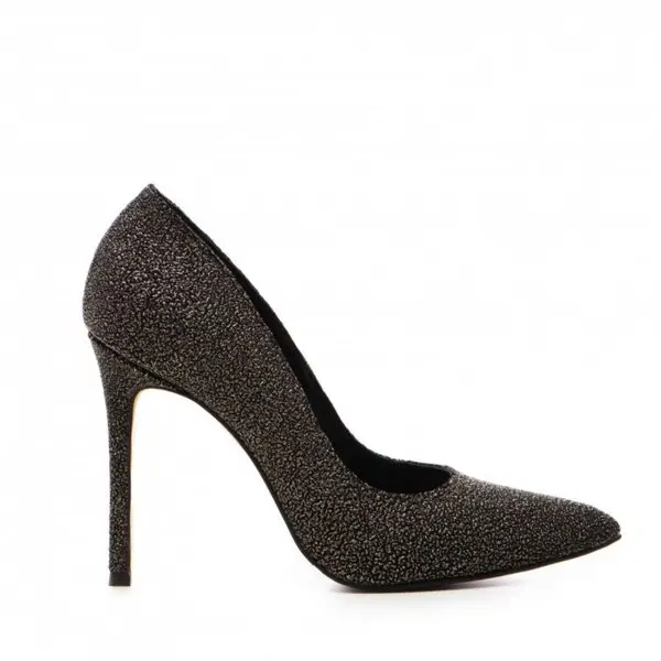 THE 5TH ELEMENT Shimmer Stiletto Pumps - Black