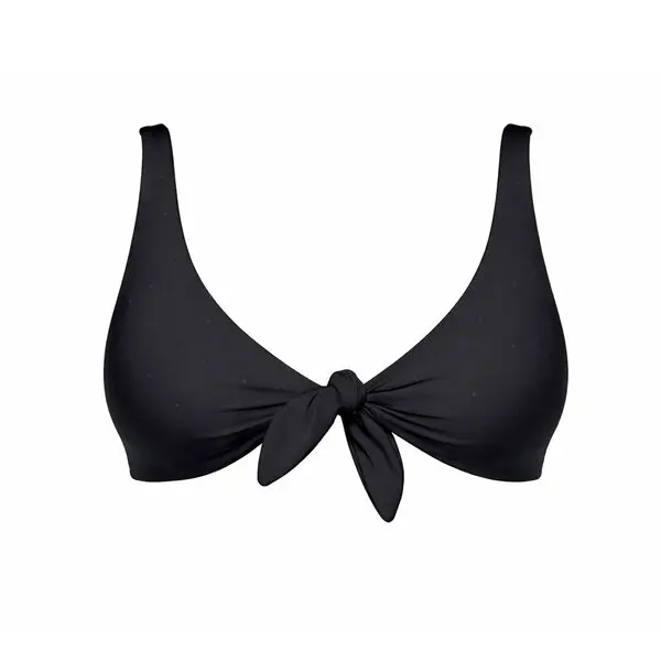 CHAUDE SWIMWEAR Heidi Tie Adjustable Stretch Bikini Top - Black