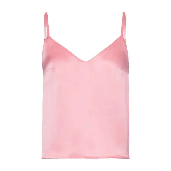ANSE VICTORIN Anna Silk Top Pink - White