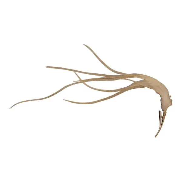 ROMER MILLINERY Feather Clip Accessory - Silver/white