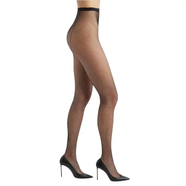 HIGH HEEL JUNGLE BY KATHRYN EISMAN Daisy Crystal Fishnet Tights - Black