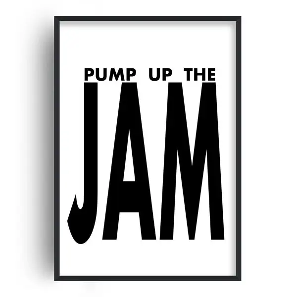 FANCLUB Pump Up The Jam Retro Music Giclée Art Print A2 - Black