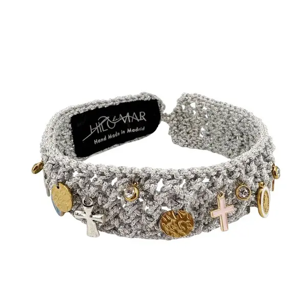 HILO DE MAR Choker Necklace Moonlight With Charms - Silver
