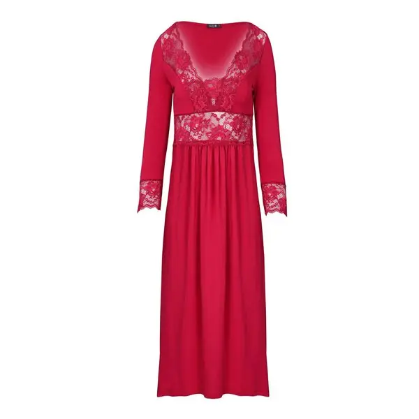 OH!ZUZA NIGHT&DAY Maxi Viscose Nightgown Ruby - Red