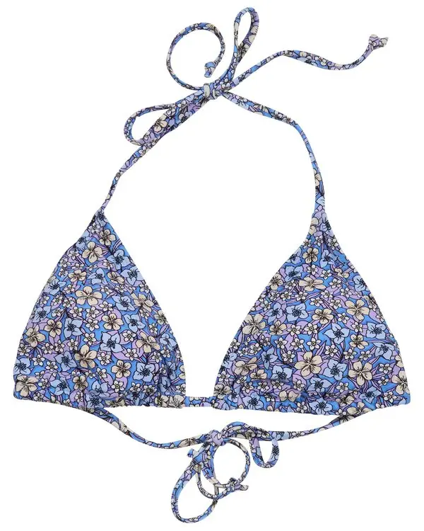 LORDS OF HARLECH Flavia Floral Field Bikini Top - Blue