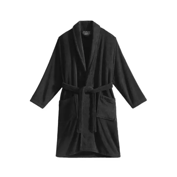 PURE PARIMA Egyptian Cotton Plush Robe - Black