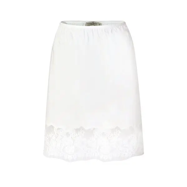 NUAJE NUAJE Soleil Lace Trim Cotton Skirt - White