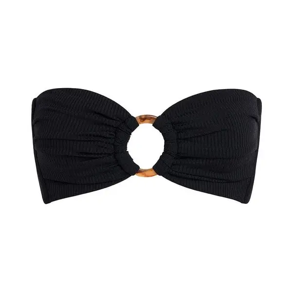 MONTCE Rib Tori Bandeau Bikini Top - Black