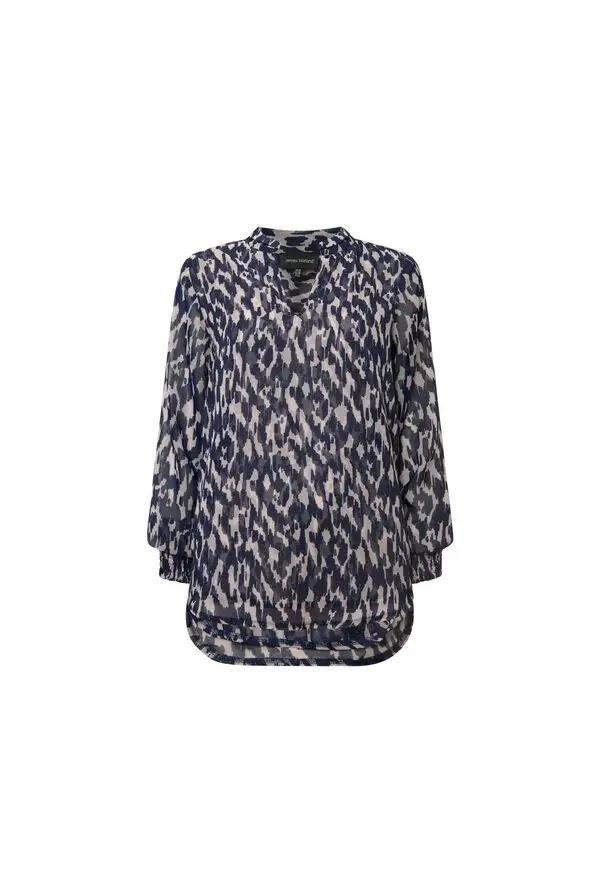 JAMES LAKELAND Navy Abstract Print Blouse - Blue