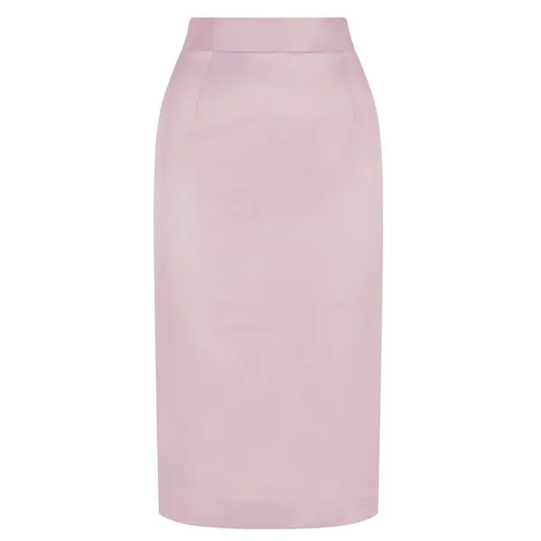 FEMPONIQ Cotton-blend Sateen Pencil Skirt Light - Pink