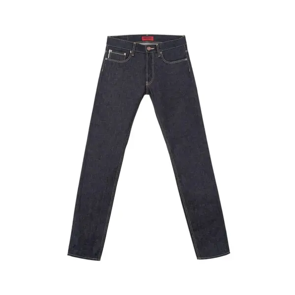 DIN & DEEN White Slim Fit Selvedge Denim Jeans Katana Collection - Blue