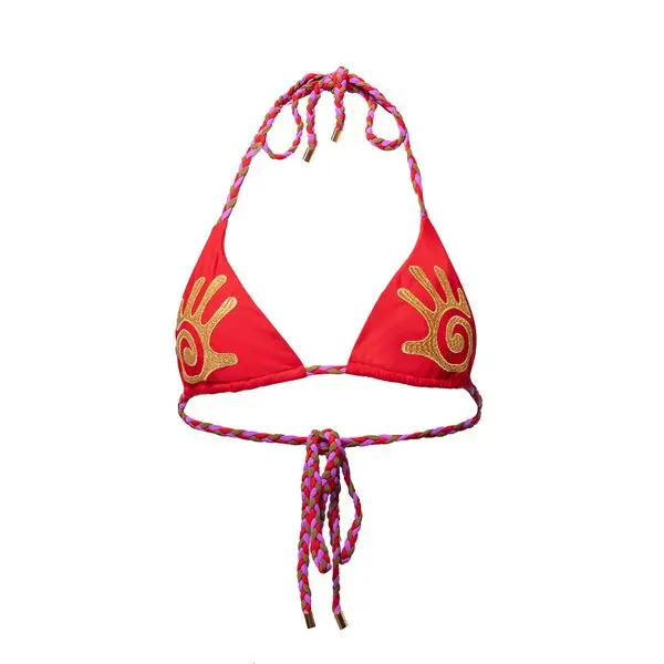 RAW POTENTIAL Gold / Red Sedona Red Bikini Top - Gold/red