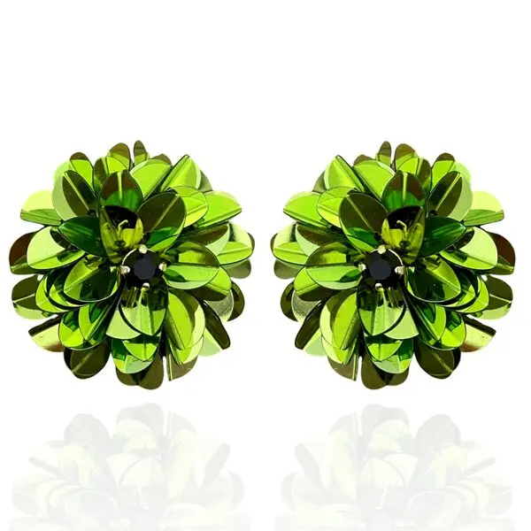 PINAR OZEVLAT Blossom Stud Earrings - Green