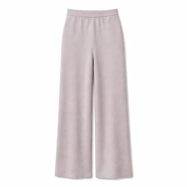 FIORA MUSE Neutrals Wide Leg Cashmere Pants - Beige