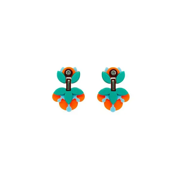GISSA BICALHO Handmade Acrylic Earring Petunia Medium - Orange