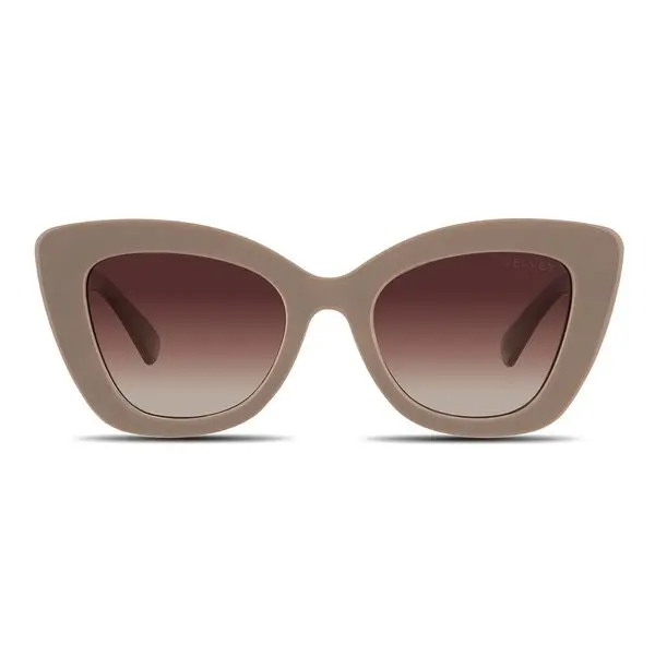 VELVET EYEWEAR Neutrals Cat Eye Sunglass Style Maya - Beige
