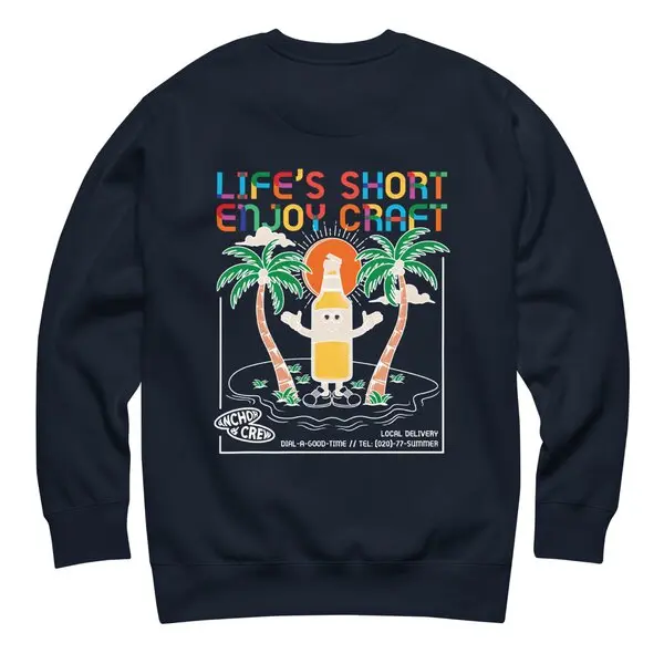 ANCHOR & CREW Navy Enjoy Craft Dial-a-local Organic Cotton Sweatshirt - Blue